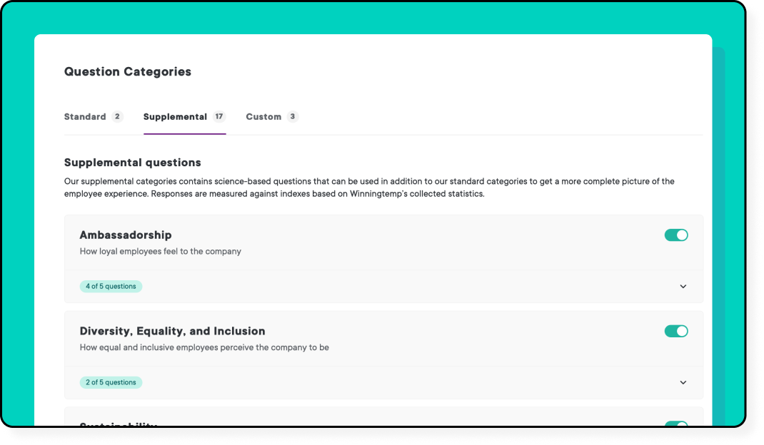 Multiple supplemental categories in one survey – Winningtemp